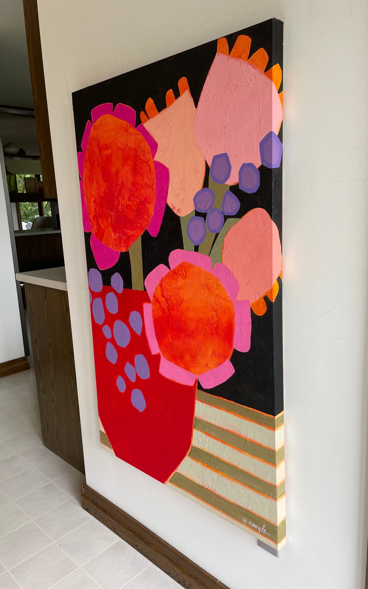 “Red-dy for You” $1800 30”x 48” Acrylic paint on gallery depth canvas ...